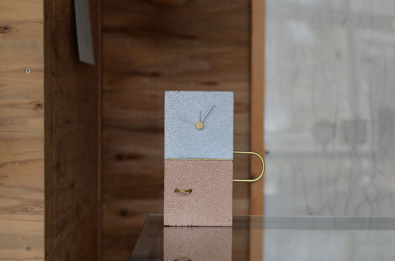 Foam and metal clocks.